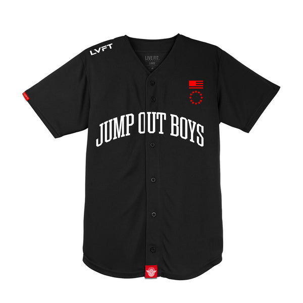 Jump Out Boys Baseball Jersey - Black - Live Fit. Apparel