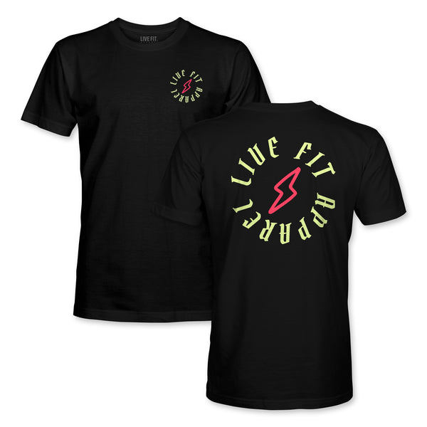 Electric Tee - Black / Yellow - Live Fit. Apparel