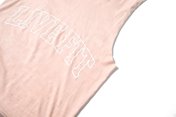 Letterman Muscle Tank - Dusty Rose - Live Fit. Apparel