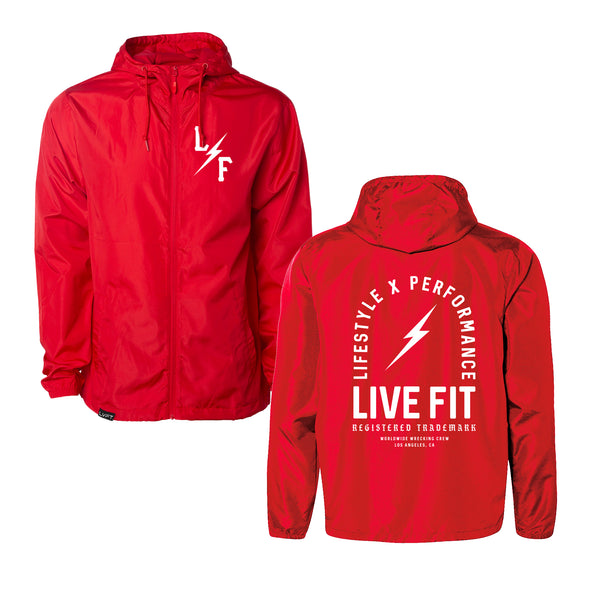 RT Bolt Windbreaker - Red - Live Fit. Apparel
