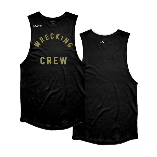 Wrecking Crew Tank - Black / Gold - Live Fit. Apparel